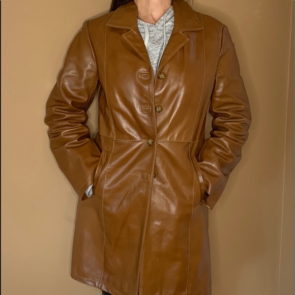 Vera Pelle | Jackets & Coats | Saddle Brown Genuine Italian Leather ...